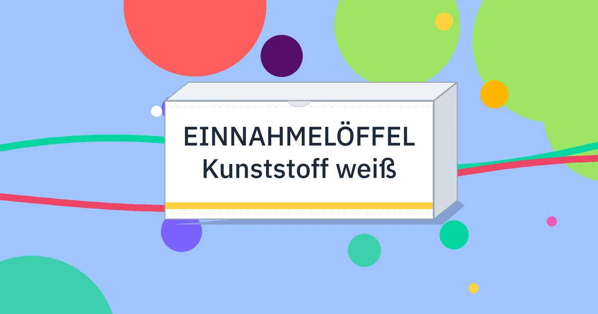 Symbolbild: Packung mit der Aufschrift EINNAHMELÖFFEL Kunststoff weiß (PZN 12393424) – Verfügbarkeit und Bezug in Apotheken in Frankfurt am Main