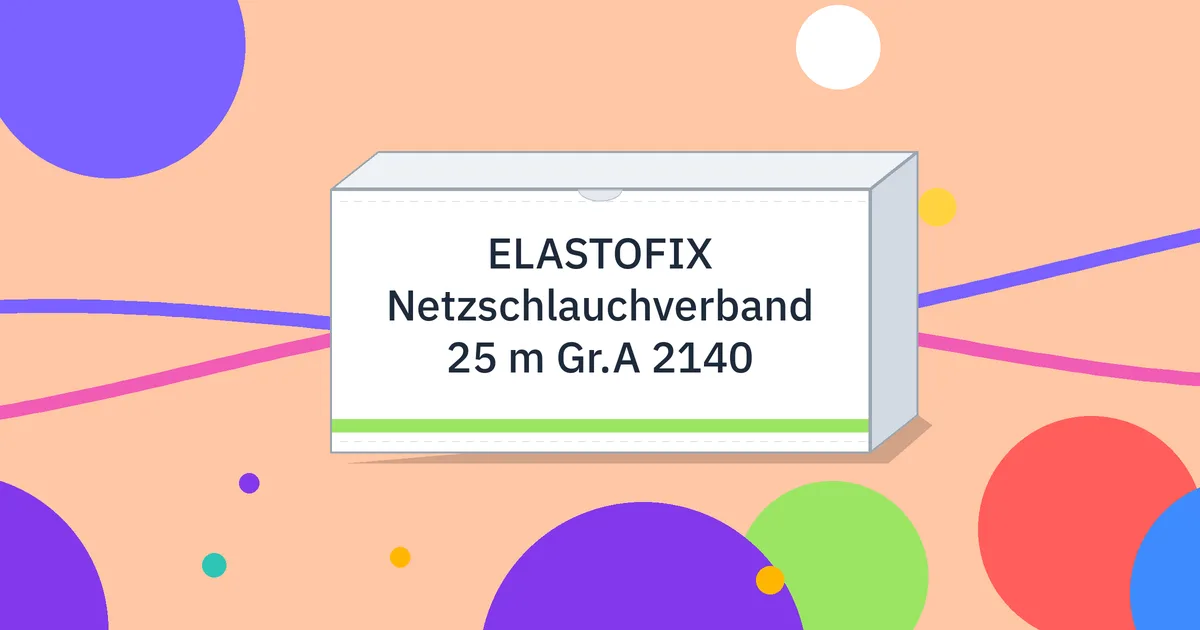 Symbolbild: Packung mit der Aufschrift ELASTOFIX Netzschlauchverband 25 m Gr.A 2140 (PZN 11318716) – Verfügbarkeit und Bezug in Apotheken in Frankfurt am Main
