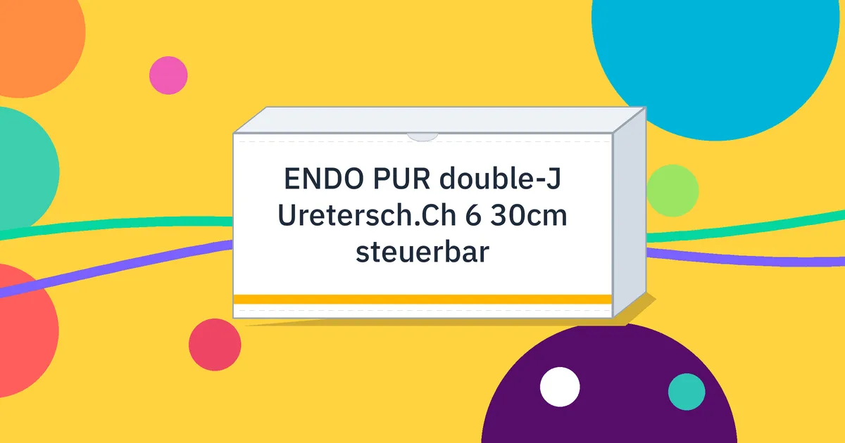 Symbolbild: Packung mit der Aufschrift ENDO PUR double-J Uretersch.Ch 6 30cm steuerbar (PZN 00438191) – Verfügbarkeit und Bezug in Apotheken in Frankfurt am Main