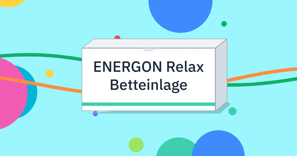 Symbolbild: Packung mit der Aufschrift ENERGON Relax Betteinlage (PZN 05456101) – Verfügbarkeit und Bezug in Apotheken in Frankfurt am Main