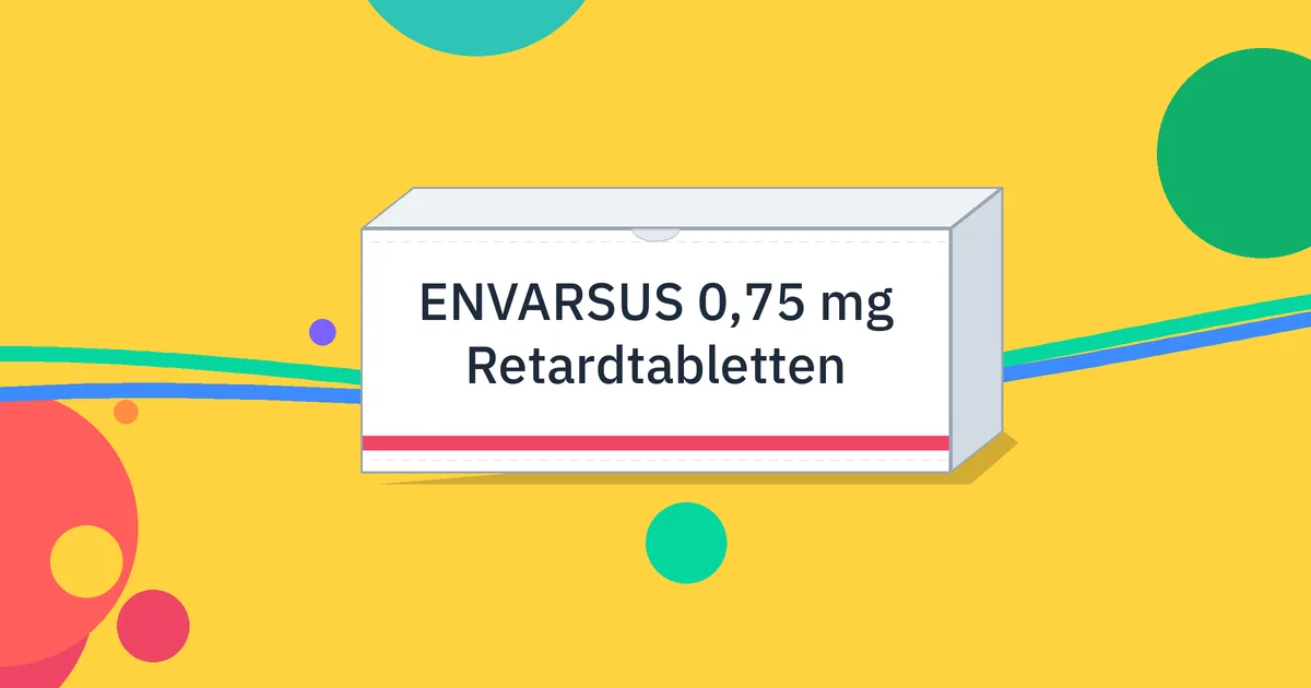 Symbolbild: Packung mit der Aufschrift ENVARSUS 0,75 mg Retardtabletten (PZN 10410207) – Verfügbarkeit und Bezug in Apotheken in Frankfurt am Main