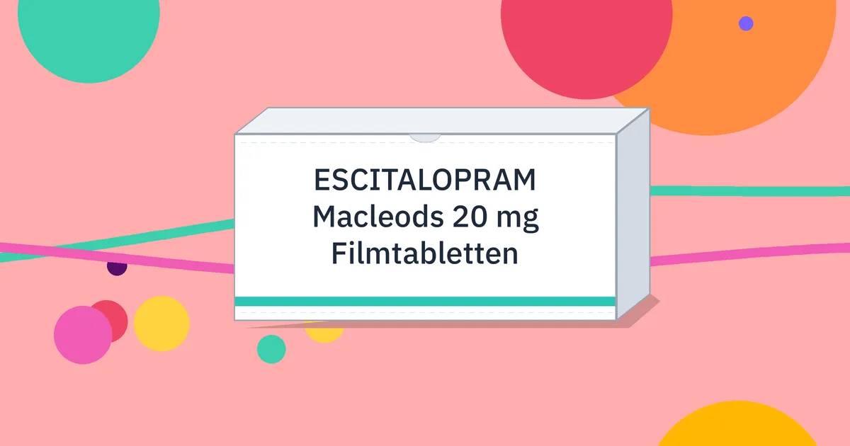 Symbolbild: Packung mit der Aufschrift ESCITALOPRAM Macleods 20 mg Filmtabletten (PZN 18275507) – Verfügbarkeit und Bezug in Apotheken in Frankfurt am Main