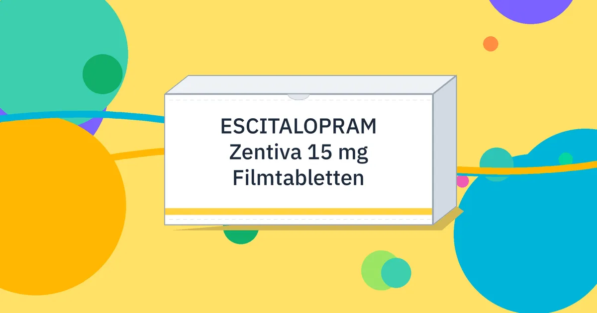Symbolbild: Packung mit der Aufschrift ESCITALOPRAM Zentiva 15 mg Filmtabletten (PZN 10283140) – Verfügbarkeit und Bezug in Apotheken in Frankfurt am Main