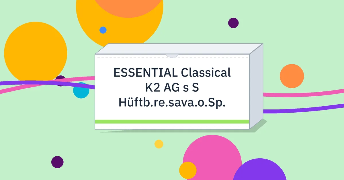 Symbolbild: Packung mit der Aufschrift ESSENTIAL Classical K2 AG s S Hüftb.re.sava.o.Sp. (PZN 17015170) – Verfügbarkeit und Bezug in Apotheken in Frankfurt am Main