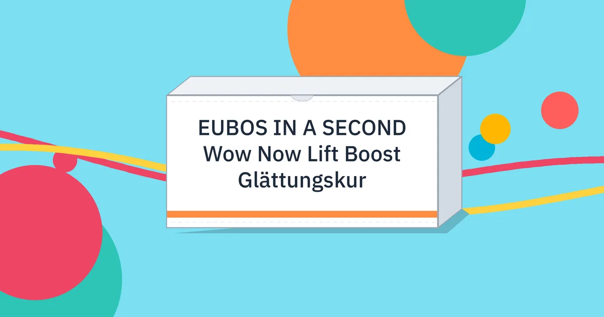 Symbolbild: Packung mit der Aufschrift EUBOS IN A SECOND Wow Now Lift Boost Glättungskur (PZN 15816316) – Verfügbarkeit und Bezug in Apotheken in Frankfurt am Main
