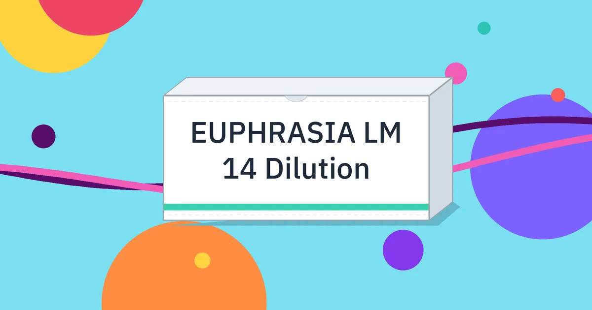 Symbolbild: Packung mit der Aufschrift EUPHRASIA LM 14 Dilution (PZN 12846653) – Verfügbarkeit und Bezug in Apotheken in Frankfurt am Main