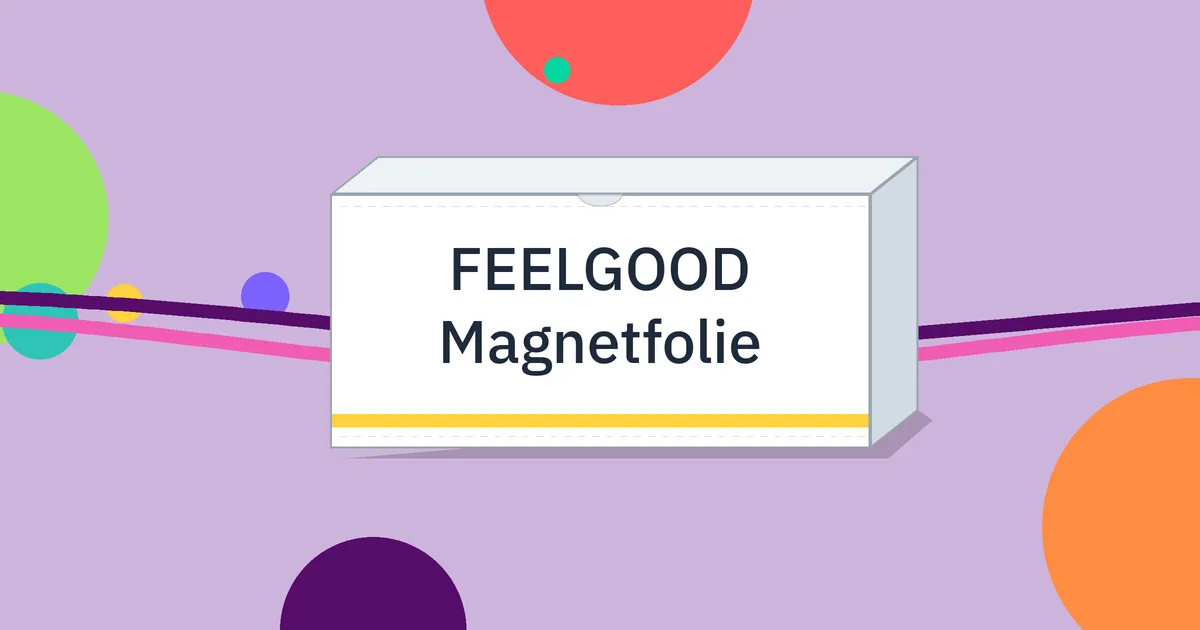 Symbolbild: Packung mit der Aufschrift FEELGOOD Magnetfolie (PZN 00164322) – Verfügbarkeit und Bezug in Apotheken in Frankfurt am Main