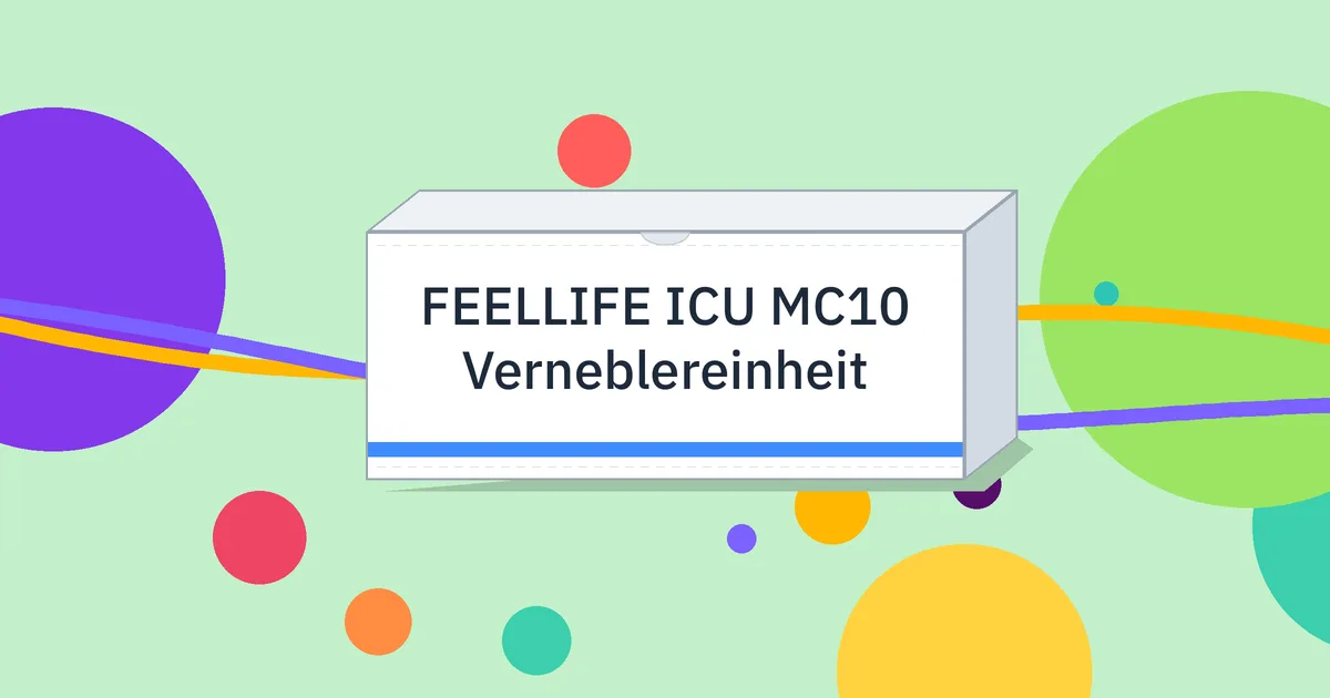 Symbolbild: Packung mit der Aufschrift FEELLIFE ICU MC10 Verneblereinheit (PZN 20416406) – Verfügbarkeit und Bezug in Apotheken in Frankfurt am Main