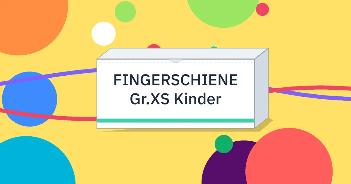 Symbolbild: Packung mit der Aufschrift FINGERSCHIENE Gr.XS Kinder (PZN 07785642) – Verfügbarkeit und Bezug in Apotheken in Frankfurt am Main