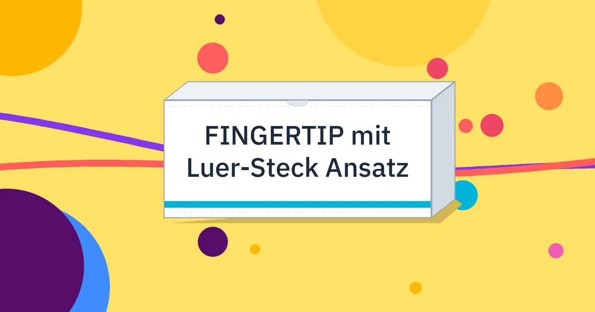 Symbolbild: Packung mit der Aufschrift FINGERTIP mit Luer-Steck Ansatz (PZN 17488810) – Verfügbarkeit und Bezug in Apotheken in Frankfurt am Main