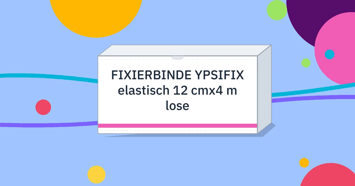 Symbolbild: Packung mit der Aufschrift FIXIERBINDE YPSIFIX elastisch 12 cmx4 m lose (PZN 03256214) – Verfügbarkeit und Bezug in Apotheken in Frankfurt am Main