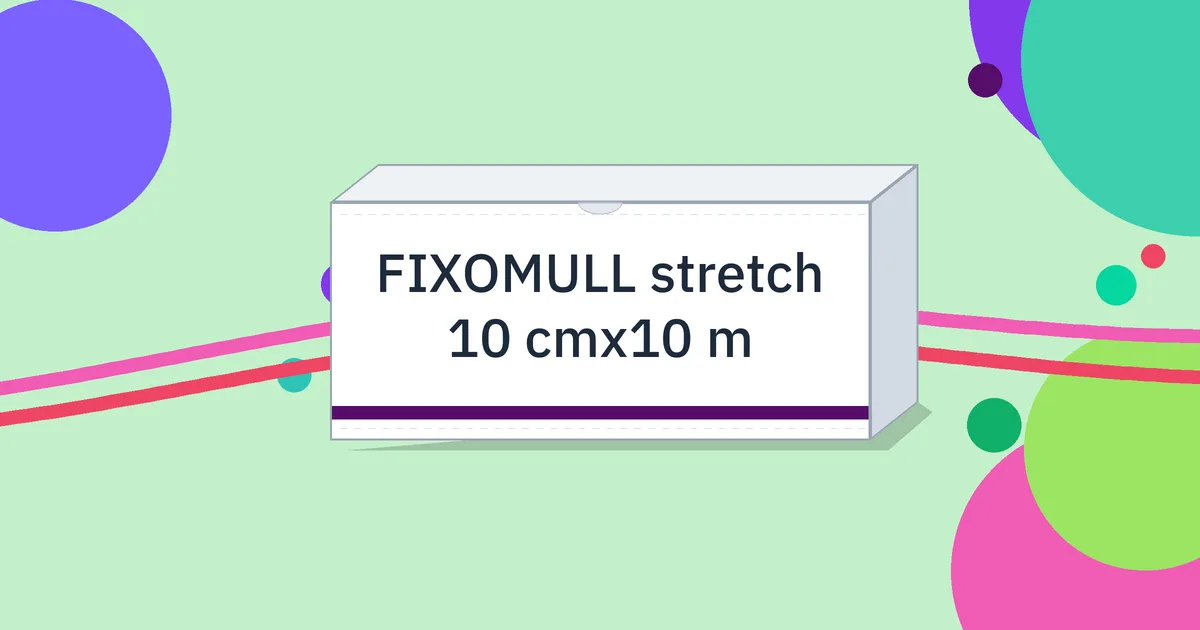 Symbolbild: Packung mit der Aufschrift FIXOMULL stretch 10 cmx10 m (PZN 19700734) – Verfügbarkeit und Bezug in Apotheken in Frankfurt am Main