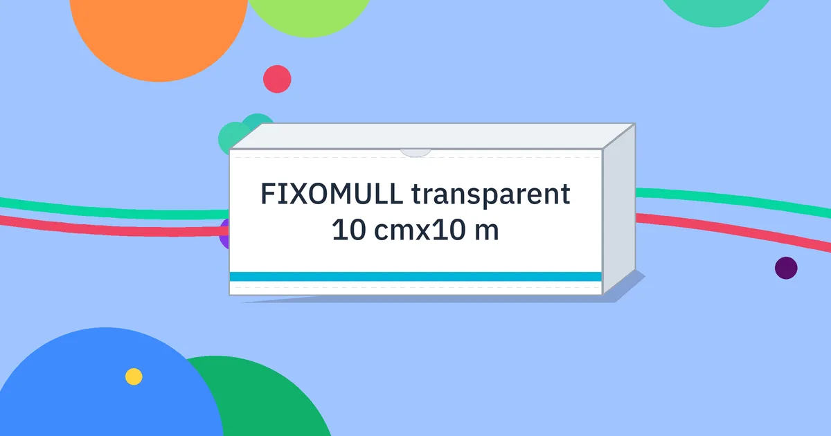 Symbolbild: Packung mit der Aufschrift FIXOMULL transparent 10 cmx10 m (PZN 19700846) – Verfügbarkeit und Bezug in Apotheken in Frankfurt am Main