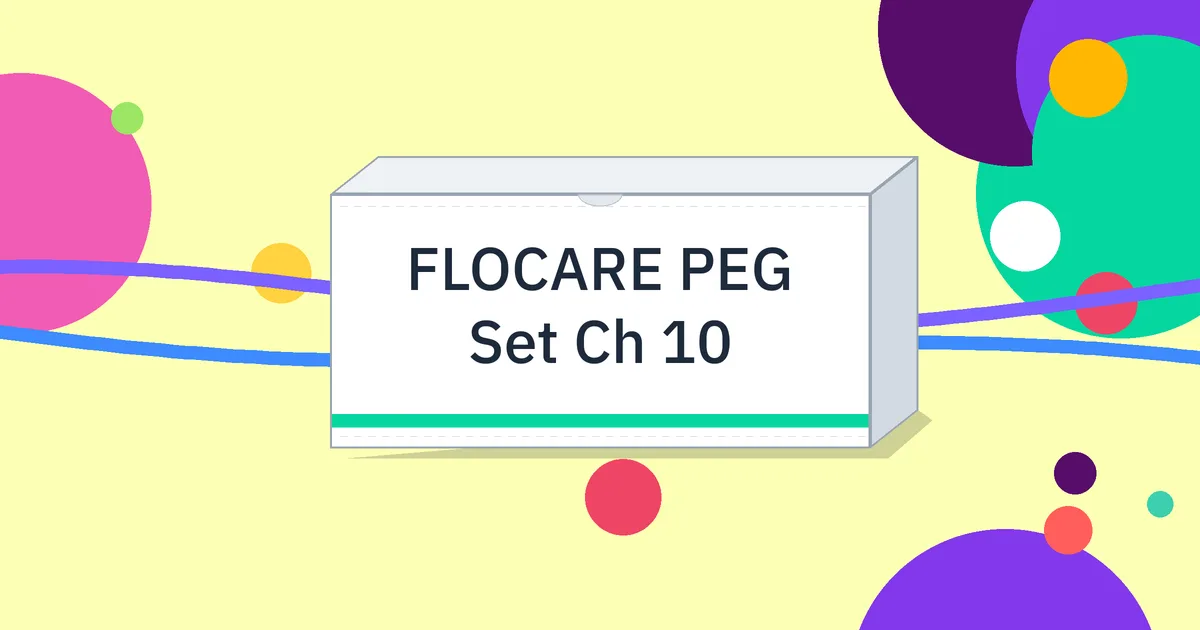 Symbolbild: Packung mit der Aufschrift FLOCARE PEG Set Ch 10 (PZN 11289771) – Verfügbarkeit und Bezug in Apotheken in Frankfurt am Main
