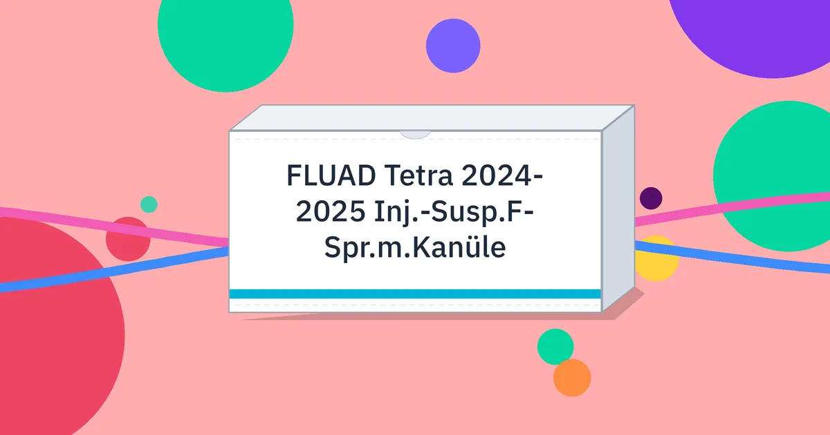 Symbolbild: Packung mit der Aufschrift FLUAD Tetra 2024-2025 Inj.-Susp.F-Spr.m.Kanüle (PZN 18896907) – Verfügbarkeit und Bezug in Apotheken in Frankfurt am Main