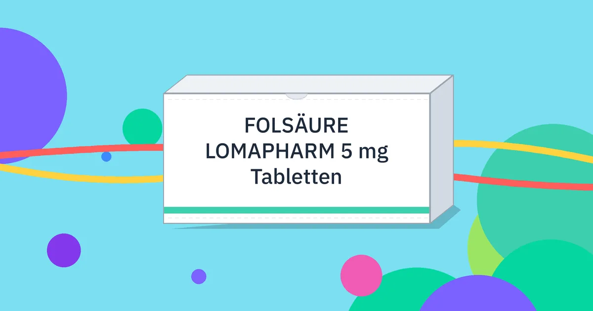 Symbolbild: Packung mit der Aufschrift FOLSÄURE LOMAPHARM 5 mg Tabletten (PZN 01713340) – Verfügbarkeit und Bezug in Apotheken in Frankfurt am Main