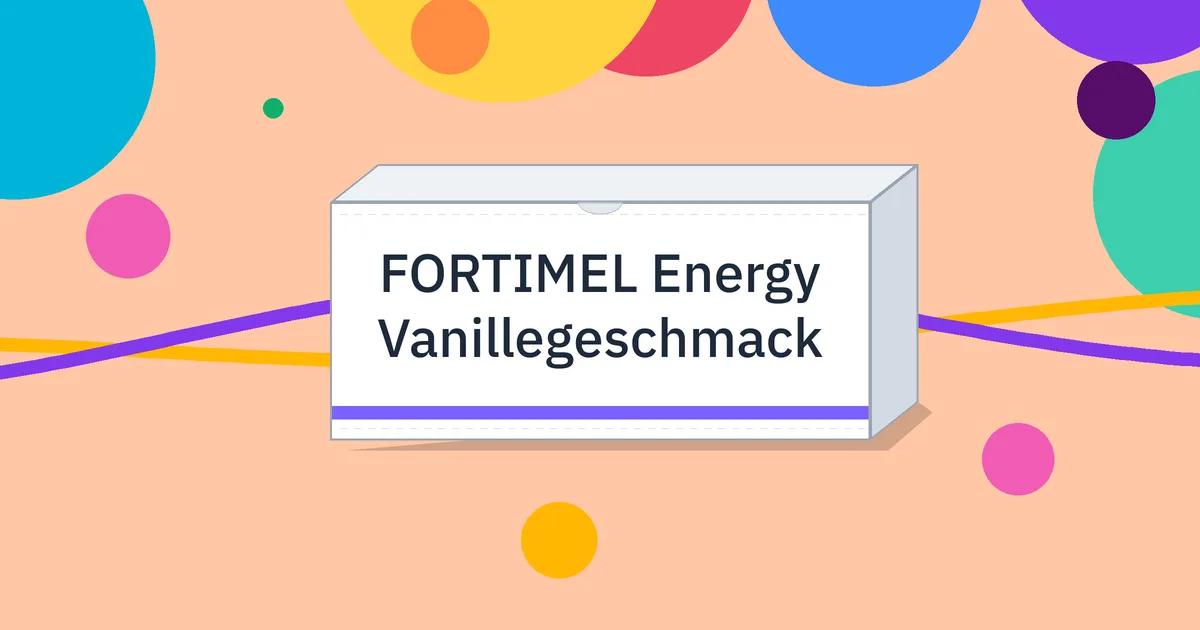 Symbolbild: Packung mit der Aufschrift FORTIMEL Energy Vanillegeschmack (PZN 00721857) – Verfügbarkeit und Bezug in Apotheken in Frankfurt am Main