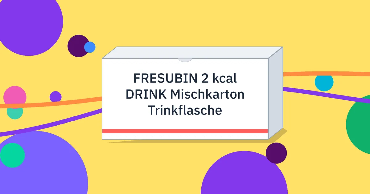 Symbolbild: Packung mit der Aufschrift FRESUBIN 2 kcal DRINK Mischkarton Trinkflasche (PZN 19750821) – Verfügbarkeit und Bezug in Apotheken in Frankfurt am Main
