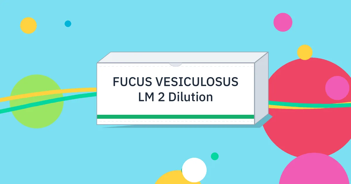 Symbolbild: Packung mit der Aufschrift FUCUS VESICULOSUS LM 2 Dilution (PZN 13492826) – Verfügbarkeit und Bezug in Apotheken in Frankfurt am Main