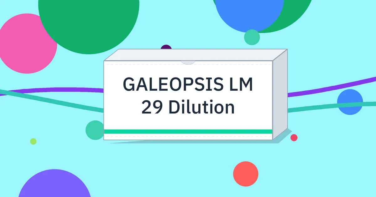 Symbolbild: Packung mit der Aufschrift GALEOPSIS LM 29 Dilution (PZN 13496422) – Verfügbarkeit und Bezug in Apotheken in Frankfurt am Main