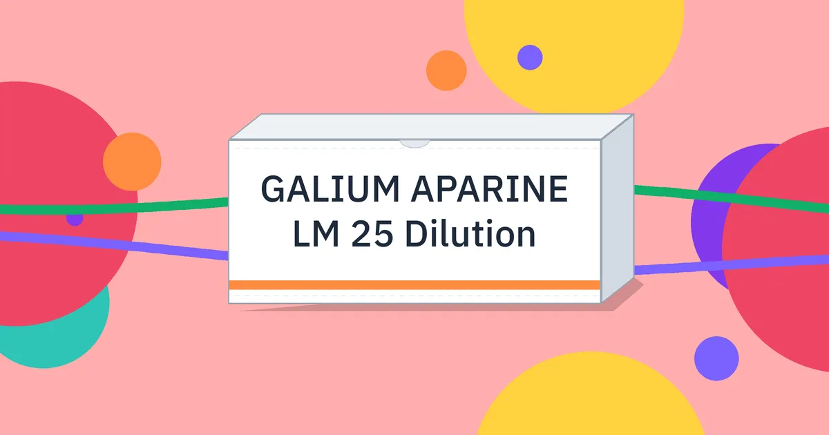 Symbolbild: Packung mit der Aufschrift GALIUM APARINE LM 25 Dilution (PZN 13497284) – Verfügbarkeit und Bezug in Apotheken in Frankfurt am Main