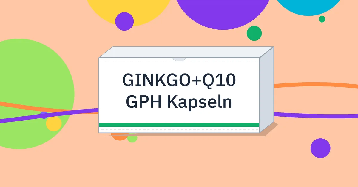 Symbolbild: Packung mit der Aufschrift GINKGO+Q10 GPH Kapseln (PZN 07606243) – Verfügbarkeit und Bezug in Apotheken in Frankfurt am Main