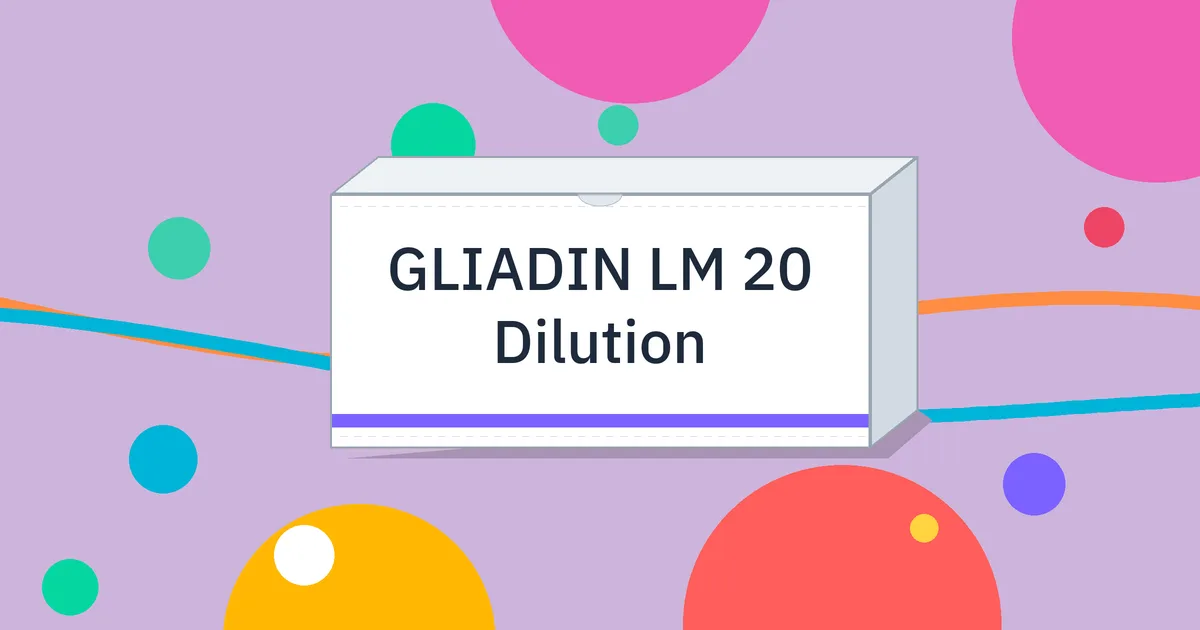 Symbolbild: Packung mit der Aufschrift GLIADIN LM 20 Dilution (PZN 13544316) – Verfügbarkeit und Bezug in Apotheken in Frankfurt am Main