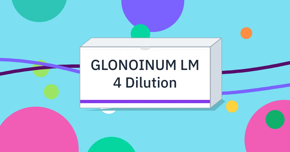 Symbolbild: Packung mit der Aufschrift GLONOINUM LM 4 Dilution (PZN 12878908) – Verfügbarkeit und Bezug in Apotheken in Frankfurt am Main