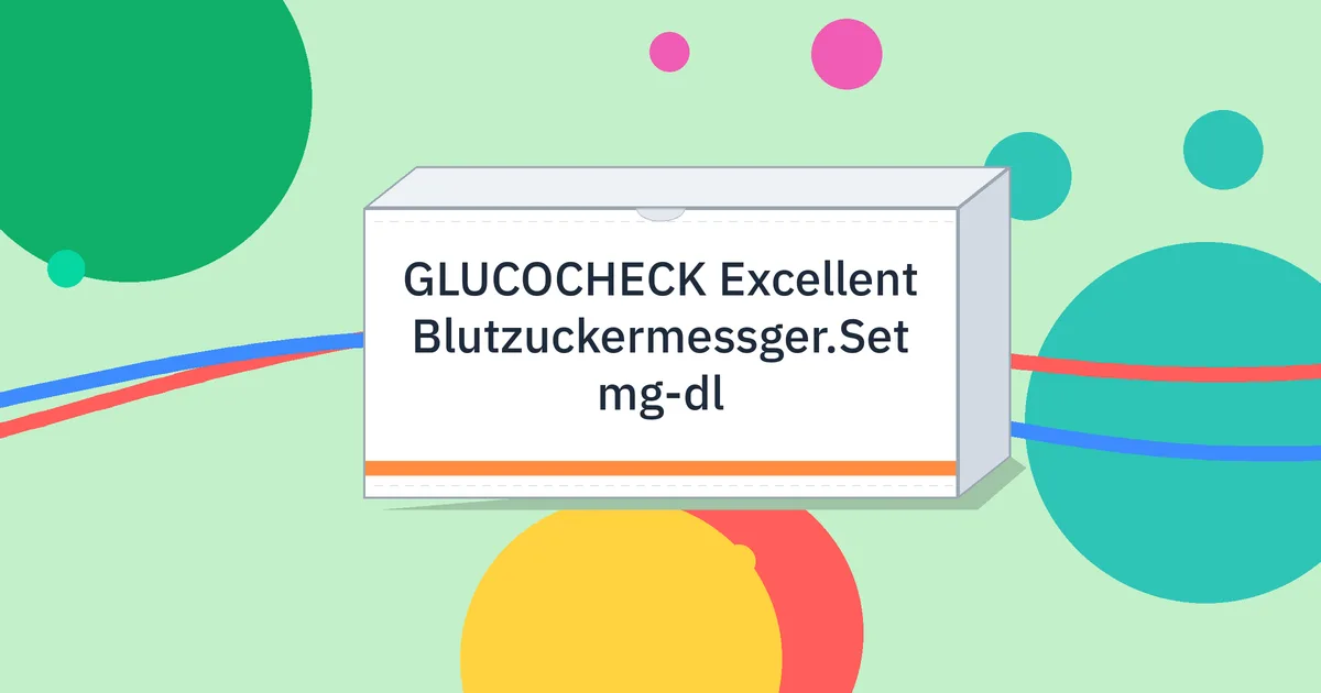 Symbolbild: Packung mit der Aufschrift GLUCOCHECK Excellent Blutzuckermessger.Set mg-dl (PZN 09483537) – Verfügbarkeit und Bezug in Apotheken in Frankfurt am Main
