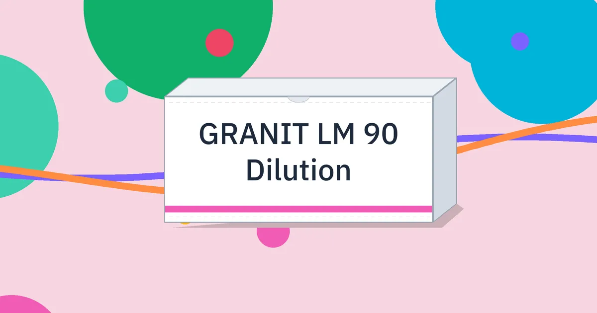 Symbolbild: Packung mit der Aufschrift GRANIT LM 90 Dilution (PZN 12881572) – Verfügbarkeit und Bezug in Apotheken in Frankfurt am Main