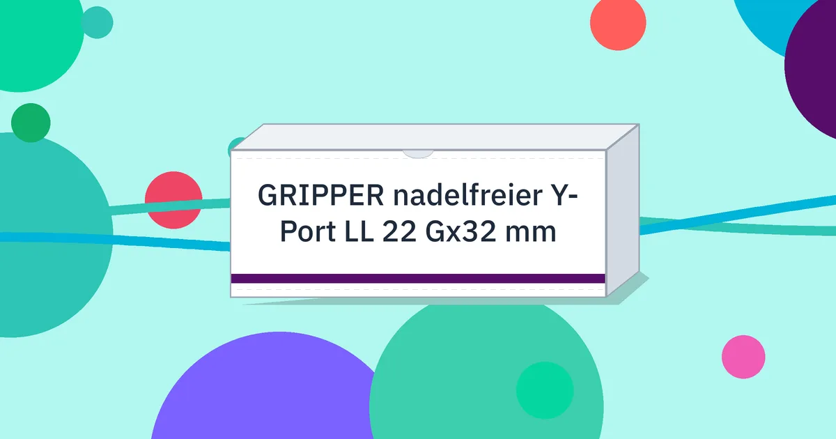 Symbolbild: Packung mit der Aufschrift GRIPPER nadelfreier Y-Port LL 22 Gx32 mm (PZN 09675343) – Verfügbarkeit und Bezug in Apotheken in Frankfurt am Main