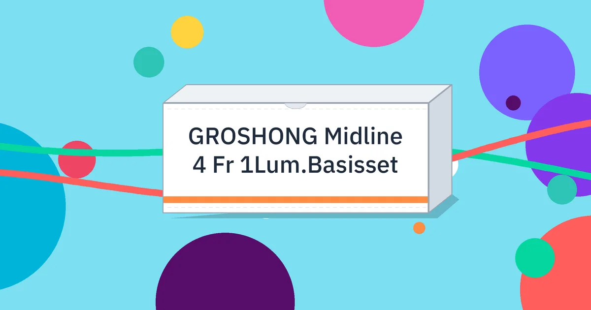 Symbolbild: Packung mit der Aufschrift GROSHONG Midline 4 Fr 1Lum.Basisset (PZN 12777768) – Verfügbarkeit und Bezug in Apotheken in Frankfurt am Main