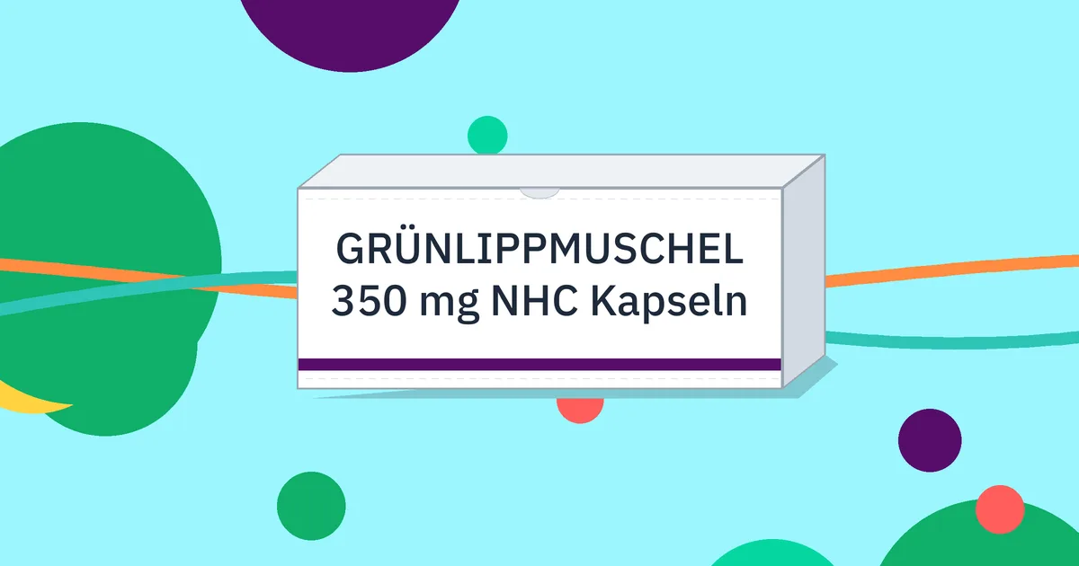 Symbolbild: Packung mit der Aufschrift GRÜNLIPPMUSCHEL 350 mg NHC Kapseln (PZN 03567523) – Verfügbarkeit und Bezug in Apotheken in Frankfurt am Main
