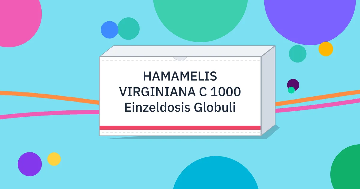 Symbolbild: Packung mit der Aufschrift HAMAMELIS VIRGINIANA C 1000 Einzeldosis Globuli (PZN 03033833) – Verfügbarkeit und Bezug in Apotheken in Frankfurt am Main