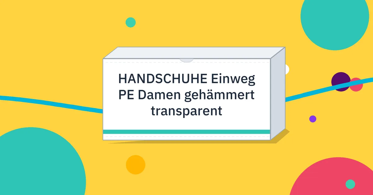 Symbolbild: Packung mit der Aufschrift HANDSCHUHE Einweg PE Damen gehämmert transparent (PZN 10076085) – Verfügbarkeit und Bezug in Apotheken in Frankfurt am Main