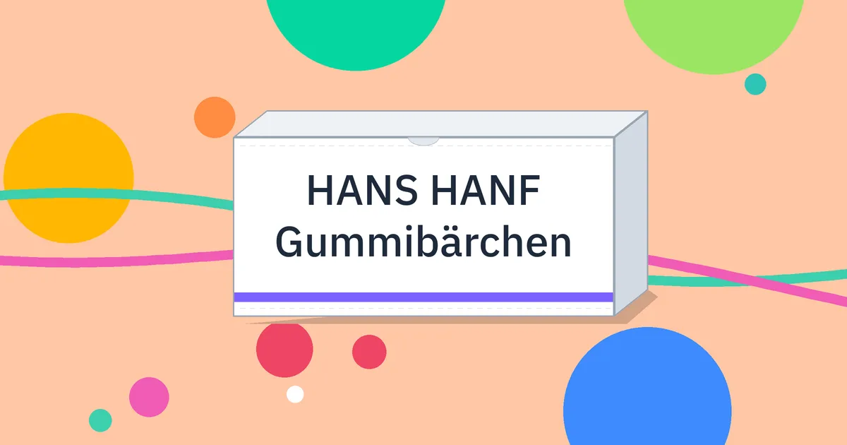 Symbolbild: Packung mit der Aufschrift HANS HANF Gummibärchen (PZN 18366836) – Verfügbarkeit und Bezug in Apotheken in Frankfurt am Main
