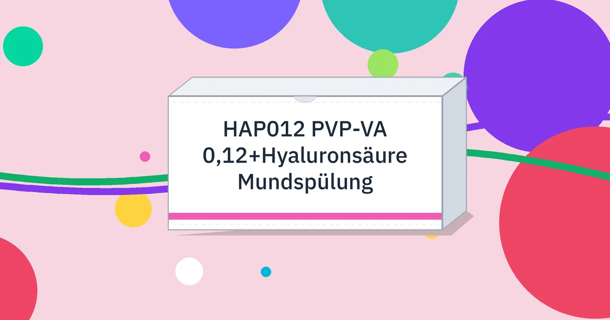 Symbolbild: Packung mit der Aufschrift HAP012 PVP-VA 0,12+Hyaluronsäure Mundspülung (PZN 10783517) – Verfügbarkeit und Bezug in Apotheken in Frankfurt am Main