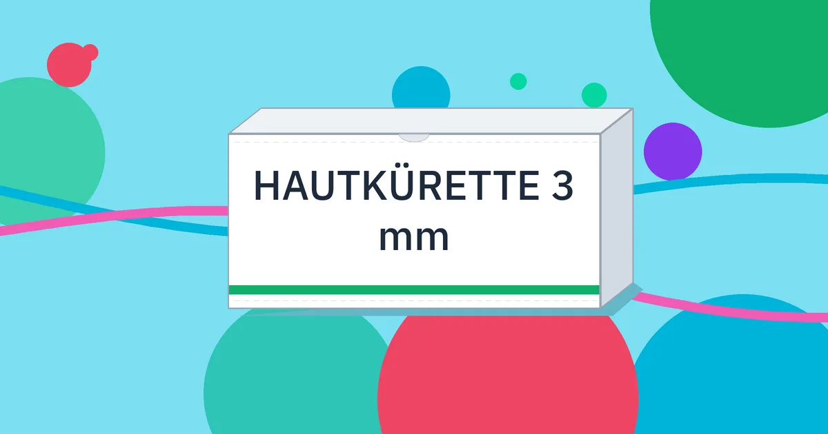 Symbolbild: Packung mit der Aufschrift HAUTKÜRETTE 3 mm (PZN 20057083) – Verfügbarkeit und Bezug in Apotheken in Frankfurt am Main