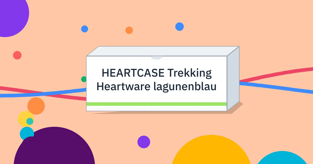 Symbolbild: Packung mit der Aufschrift HEARTCASE Trekking Heartware lagunenblau (PZN 18500163) – Verfügbarkeit und Bezug in Apotheken in Frankfurt am Main