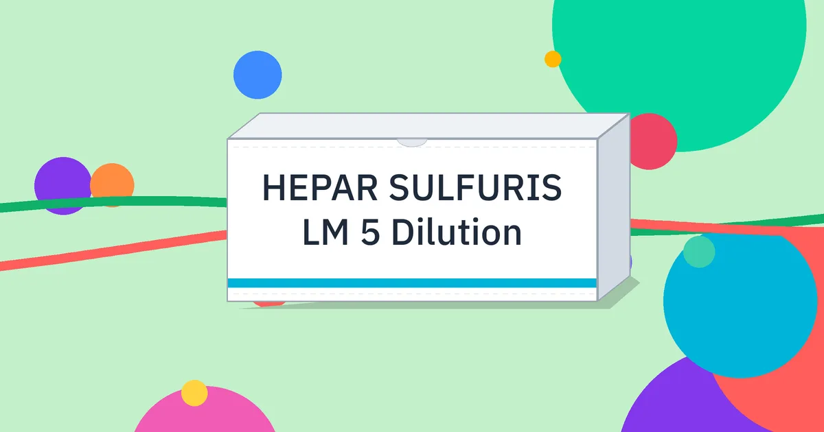 Symbolbild: Packung mit der Aufschrift HEPAR SULFURIS LM 5 Dilution (PZN 12887362) – Verfügbarkeit und Bezug in Apotheken in Frankfurt am Main