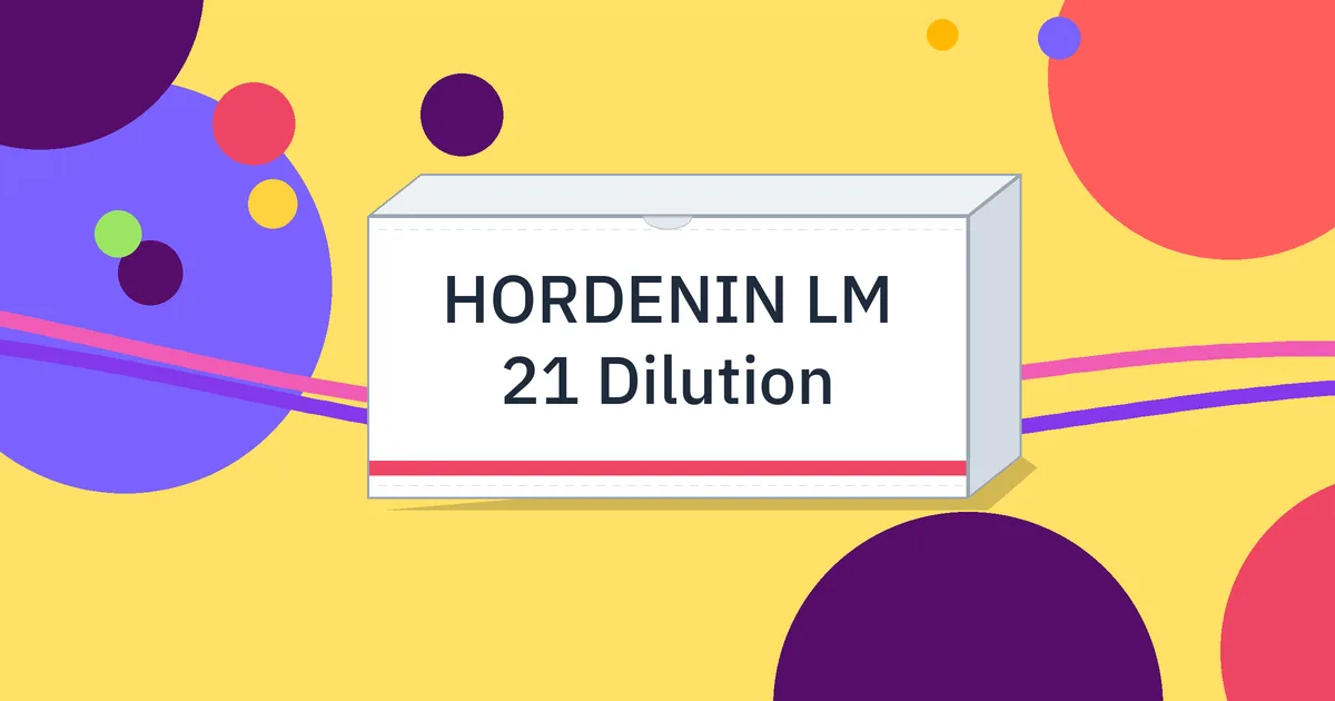 Symbolbild: Packung mit der Aufschrift HORDENIN LM 21 Dilution (PZN 13555478) – Verfügbarkeit und Bezug in Apotheken in Frankfurt am Main
