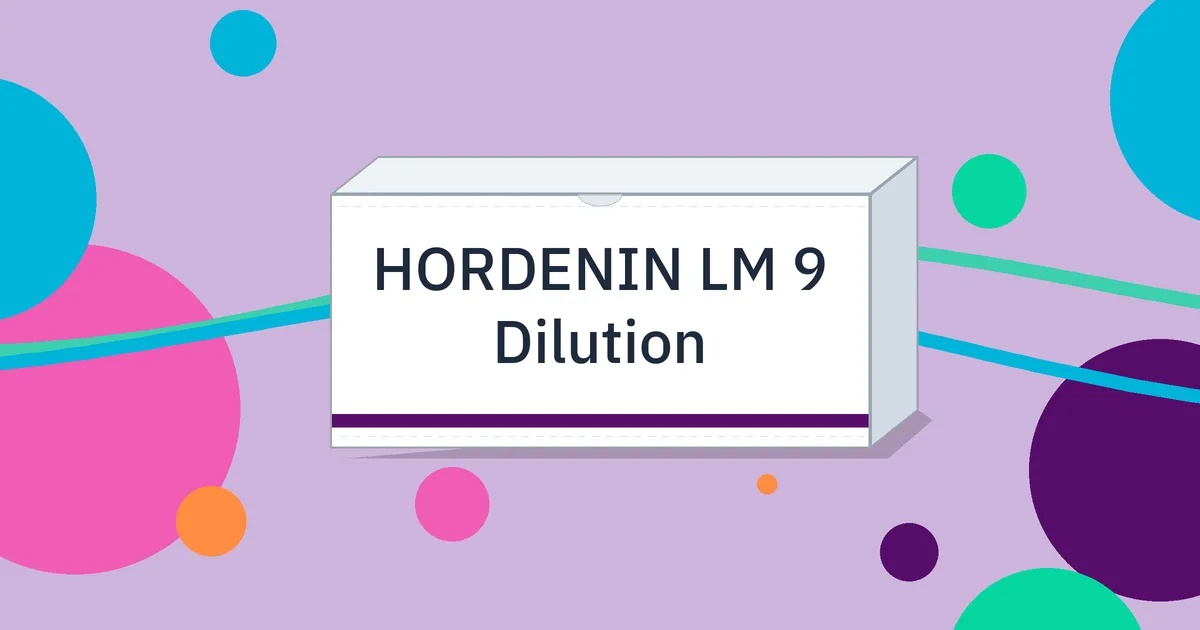 Symbolbild: Packung mit der Aufschrift HORDENIN LM 9 Dilution (PZN 13555314) – Verfügbarkeit und Bezug in Apotheken in Frankfurt am Main