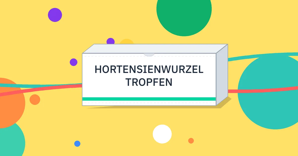 Symbolbild: Packung mit der Aufschrift HORTENSIENWURZEL TROPFEN (PZN 14128465) – Verfügbarkeit und Bezug in Apotheken in Frankfurt am Main