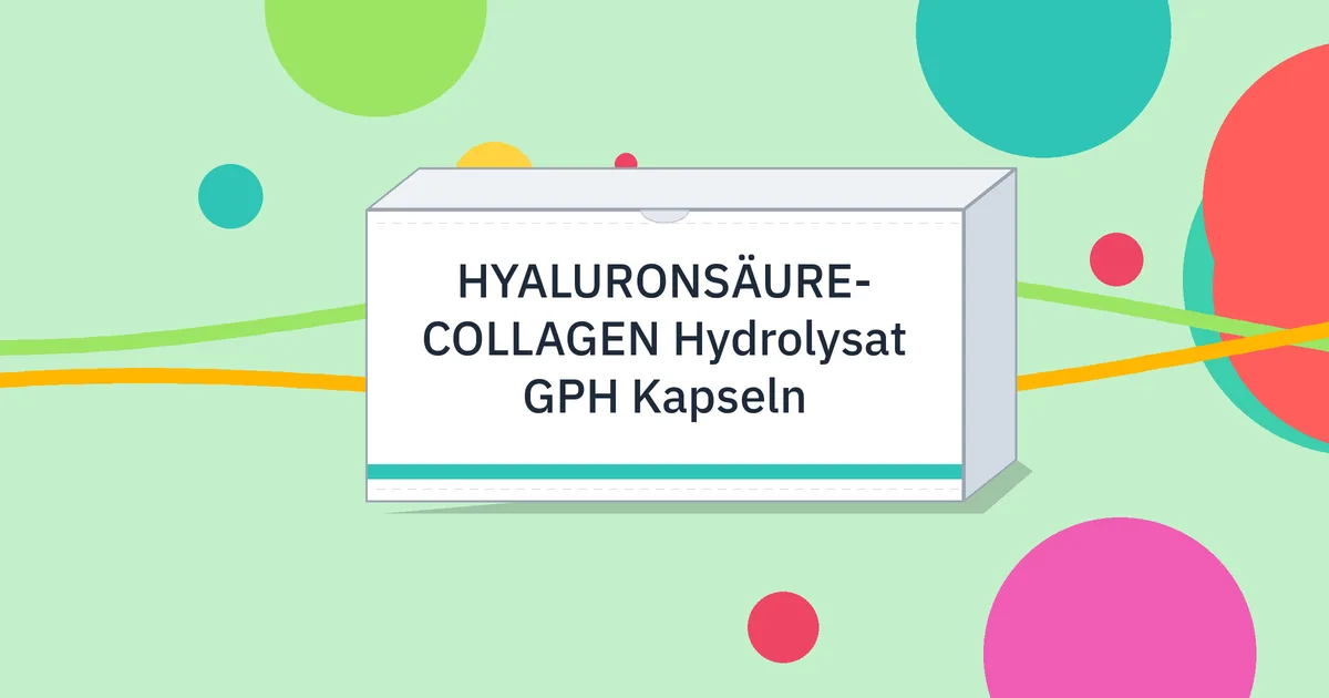 Symbolbild: Packung mit der Aufschrift HYALURONSÄURE-COLLAGEN Hydrolysat GPH Kapseln (PZN 09323839) – Verfügbarkeit und Bezug in Apotheken in Frankfurt am Main