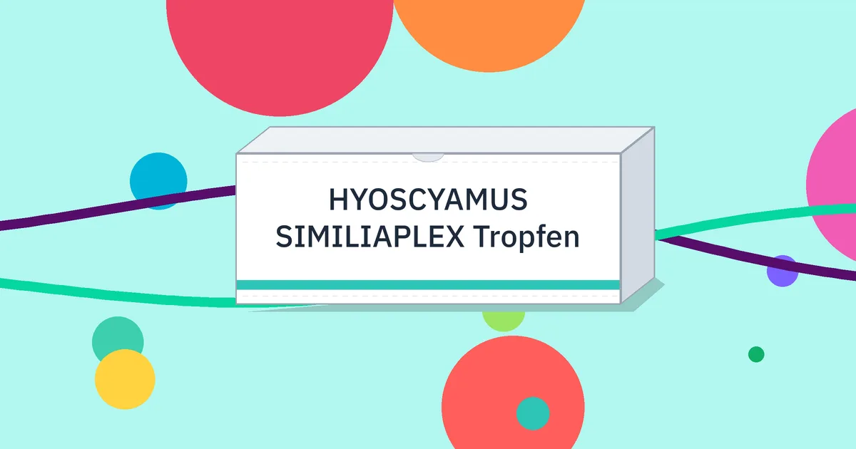 Symbolbild: Packung mit der Aufschrift HYOSCYAMUS SIMILIAPLEX Tropfen (PZN 00278735) – Verfügbarkeit und Bezug in Apotheken in Frankfurt am Main
