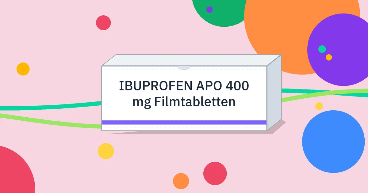 Symbolbild: Packung mit der Aufschrift IBUPROFEN APO 400 mg Filmtabletten (PZN 16395578) – Verfügbarkeit und Bezug in Apotheken in Frankfurt am Main