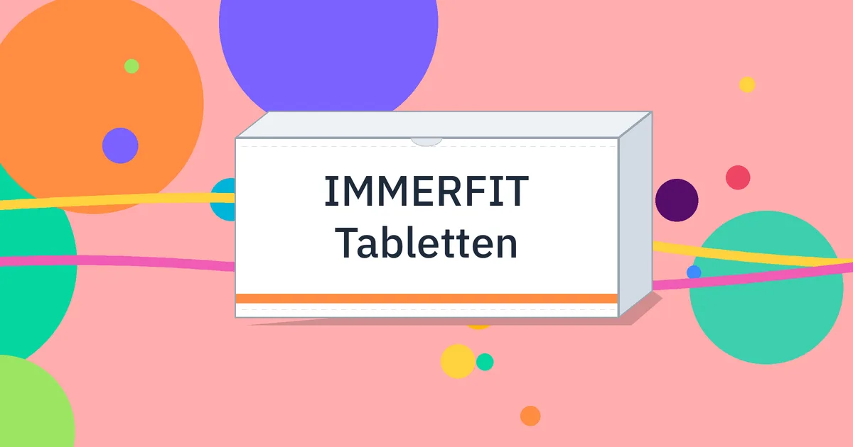 Symbolbild: Packung mit der Aufschrift IMMERFIT Tabletten (PZN 17161641) – Verfügbarkeit und Bezug in Apotheken in Frankfurt am Main