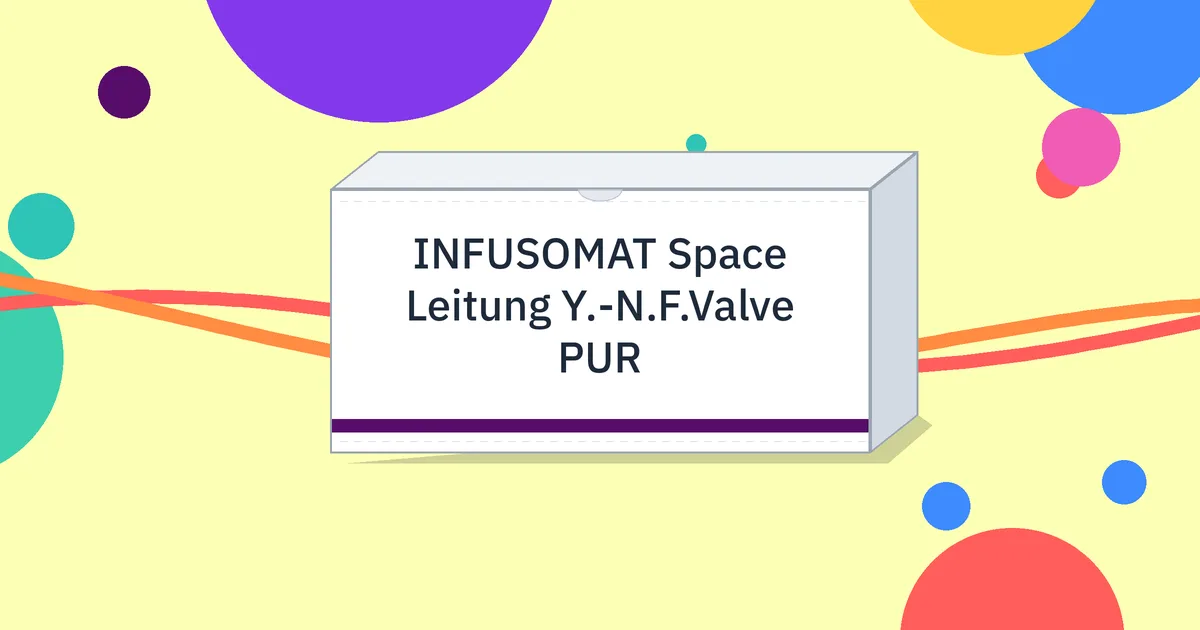 Symbolbild: Packung mit der Aufschrift INFUSOMAT Space Leitung Y.-N.F.Valve PUR (PZN 09441450) – Verfügbarkeit und Bezug in Apotheken in Frankfurt am Main