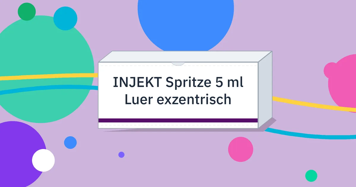 Symbolbild: Packung mit der Aufschrift INJEKT Spritze 5 ml Luer exzentrisch (PZN 18472314) – Verfügbarkeit und Bezug in Apotheken in Frankfurt am Main