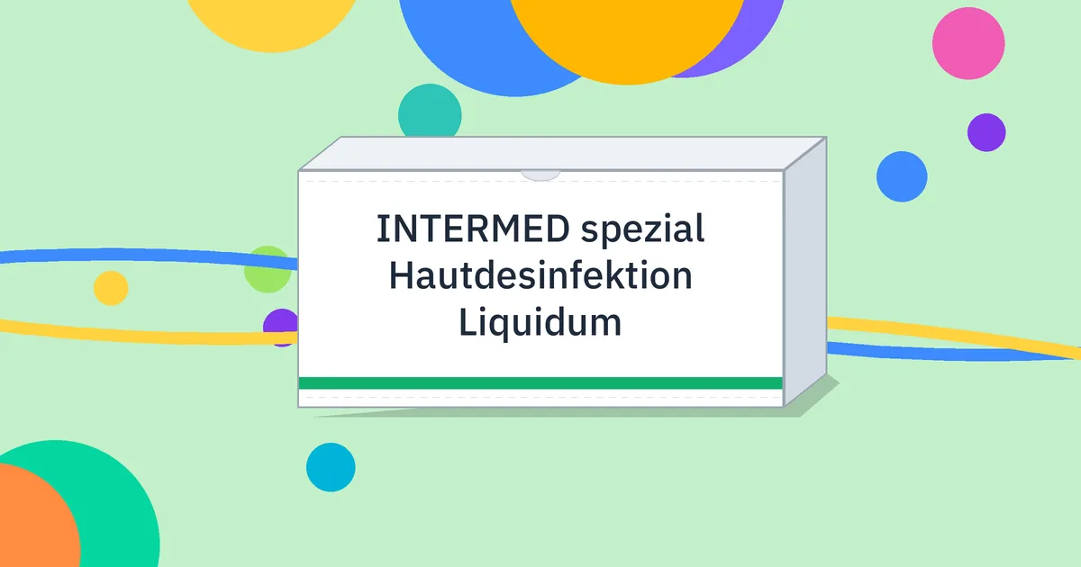 Symbolbild: Packung mit der Aufschrift INTERMED spezial Hautdesinfektion Liquidum (PZN 02641513) – Verfügbarkeit und Bezug in Apotheken in Frankfurt am Main
